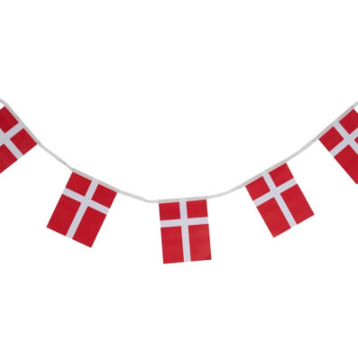 Vimpel flag guirlande med Dannebrog til festlige lejligheder