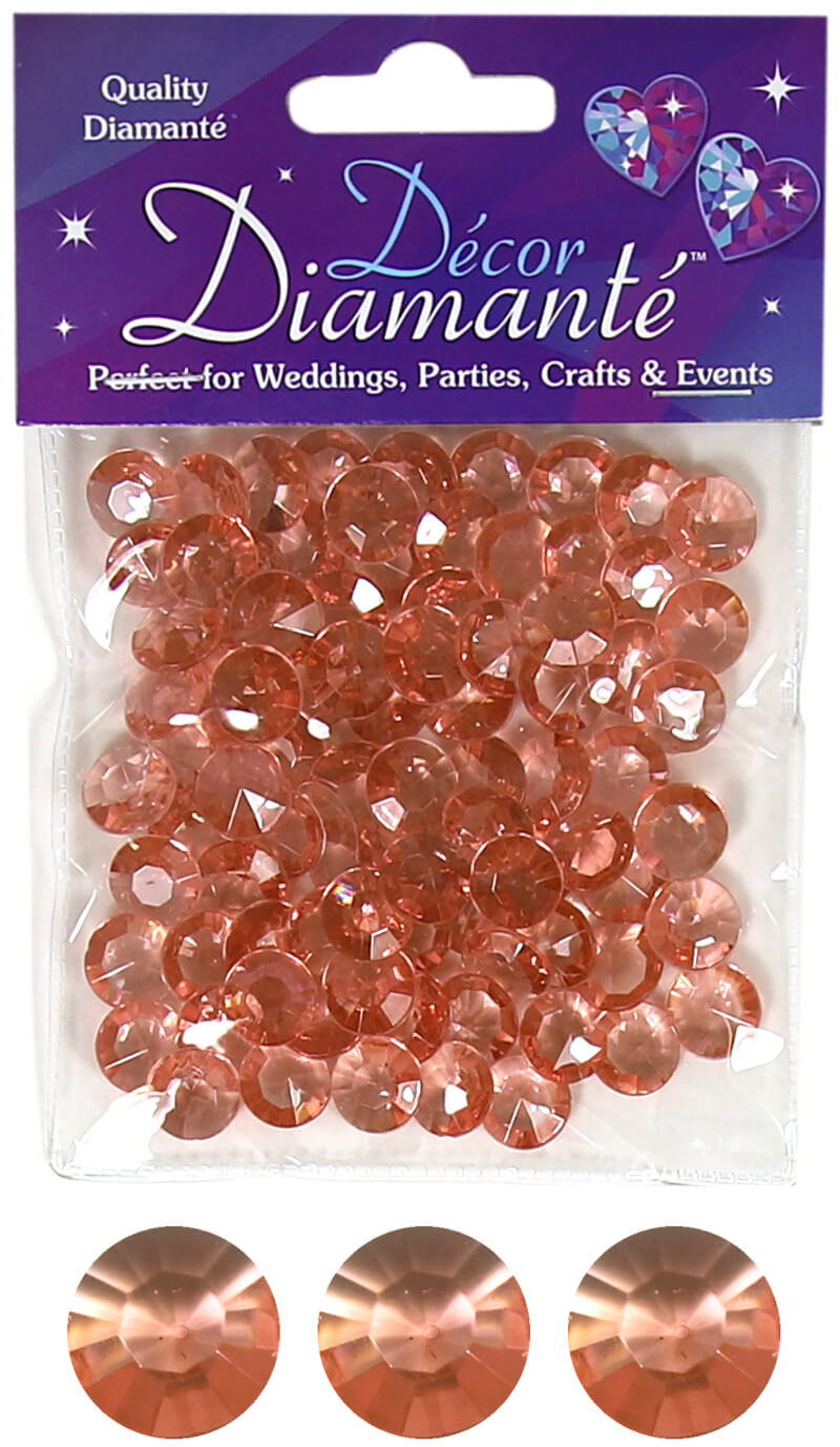 Pynte Diamanter Rosa Guld 12mm - Dekoration og Bordpynt
