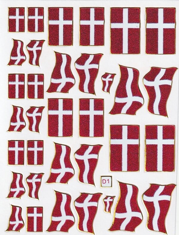 Køb billige stickers med Dannebrogs flag her - Sjovogkreativ.dk