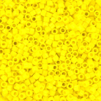 Miyuki Delica Perler Opaque Yellow: Flotte Gule Glasperler